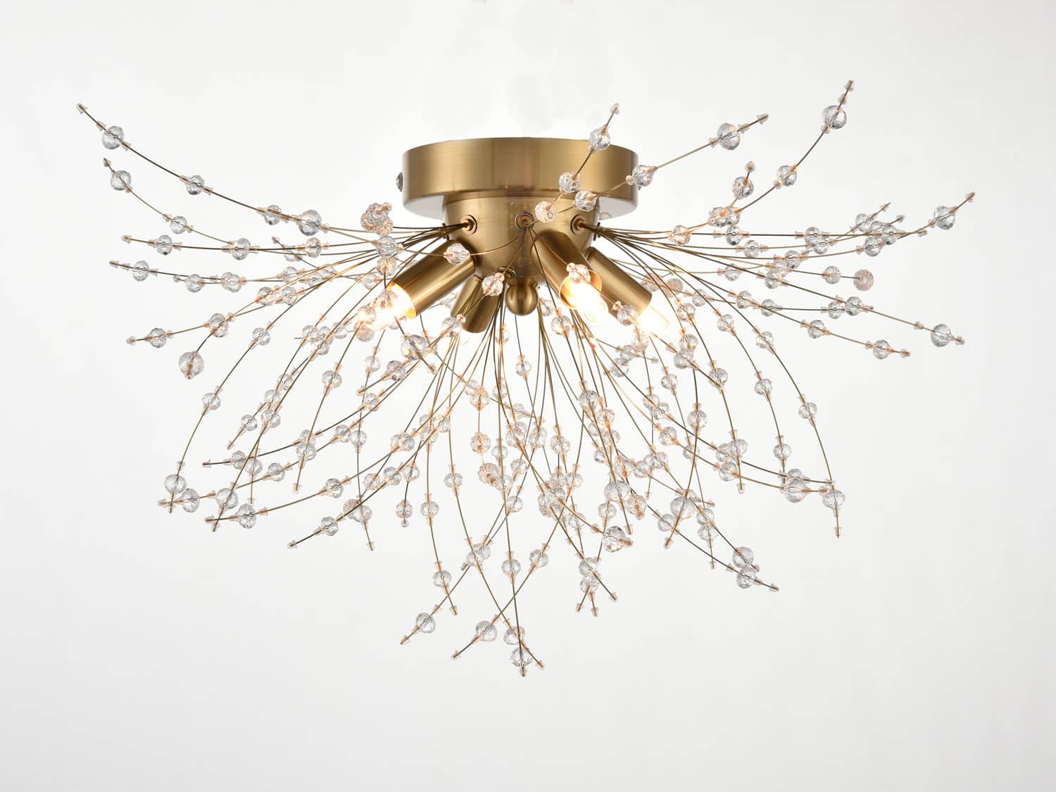 Gold Crystal Flush Ceiling Lights | Shelly Lighting