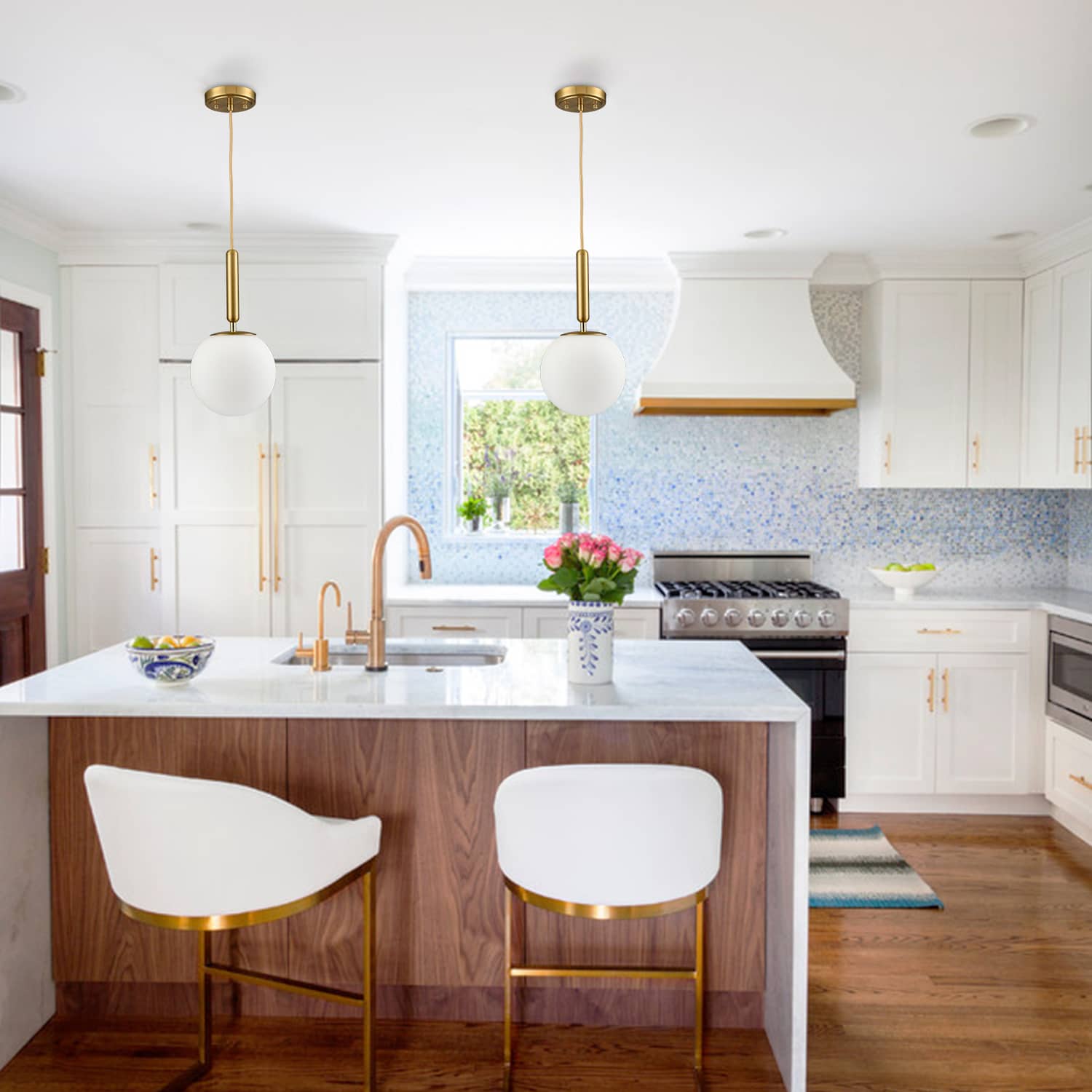 Kitchen Island Gold Globe Pendant Light | Claxy Lighting