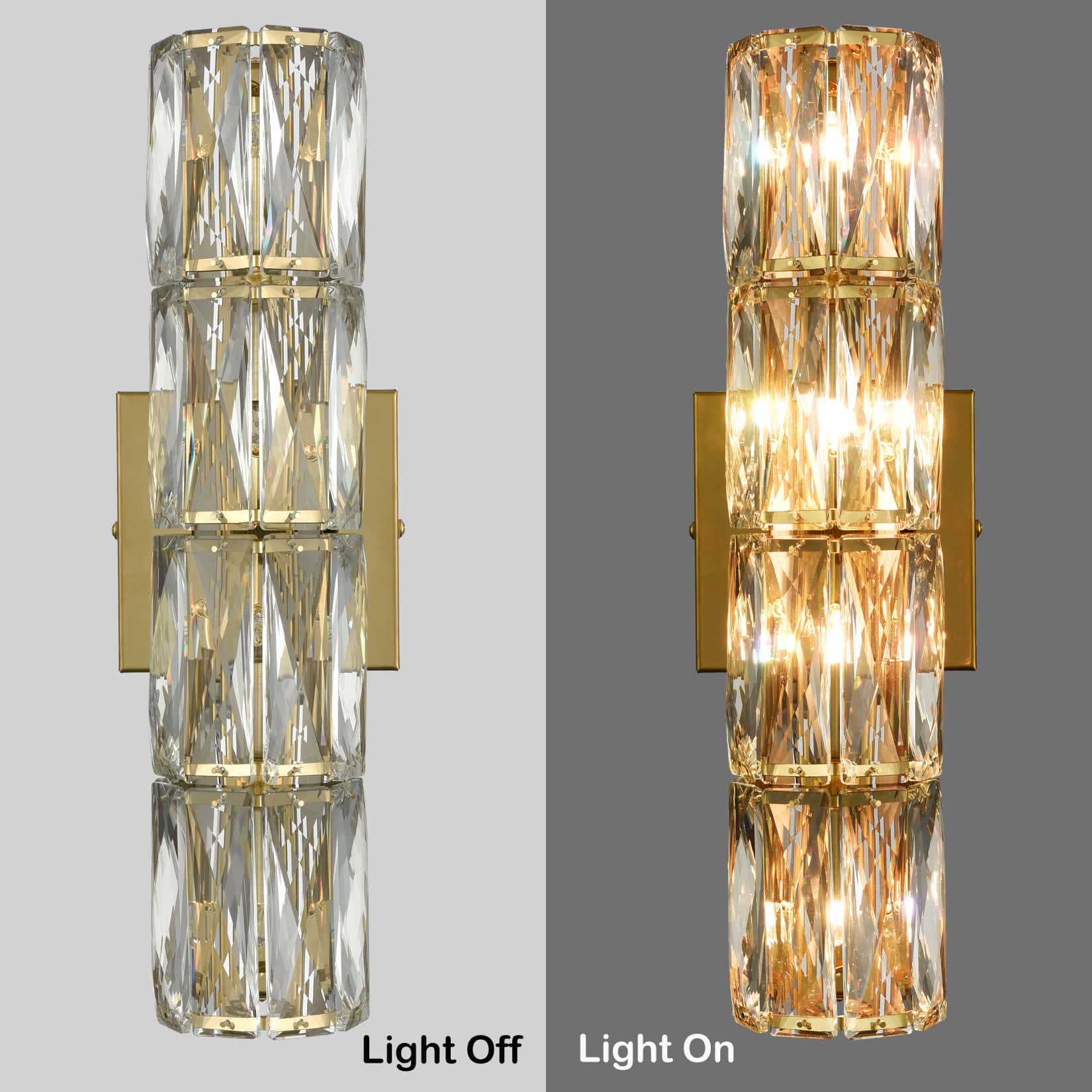 Gold Wall Sconces 4-Light Crystal Wall Light Fixture | Claxy