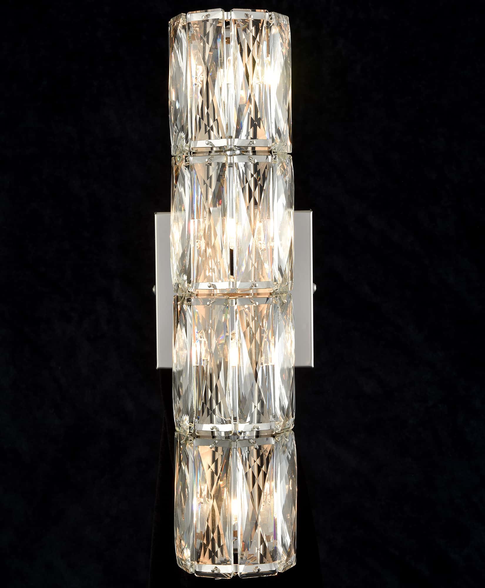 Chrome Wall Sconces 4-Light Crystal Wall Lighting | Claxy