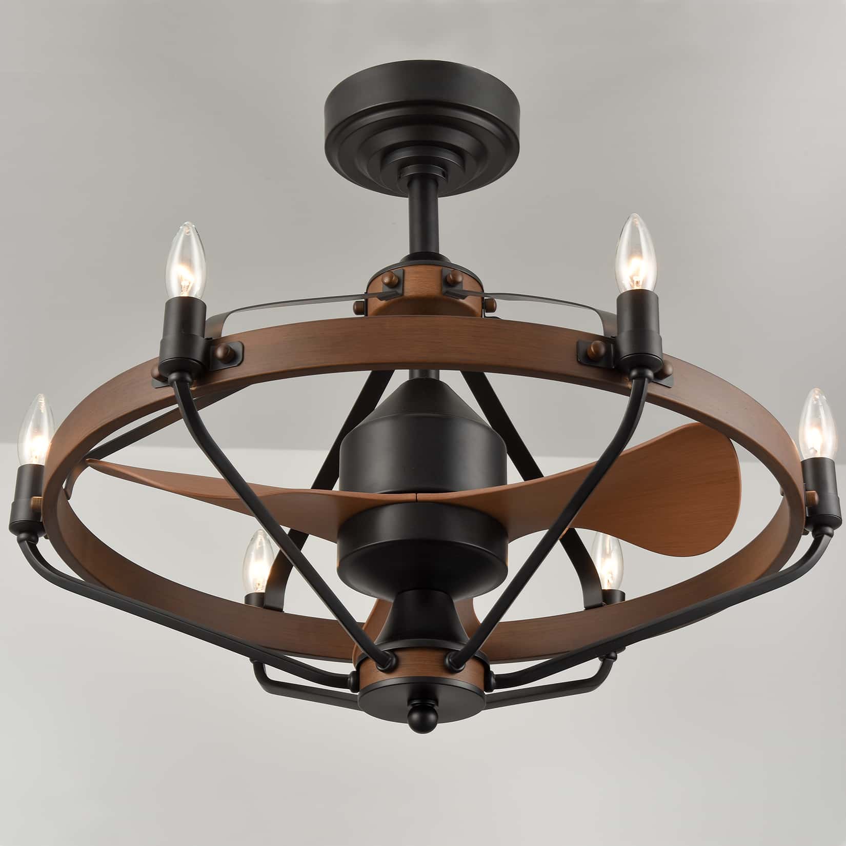 Farmhouse 6-Light Chandelier Ceiling Fan with Lights | Claxy