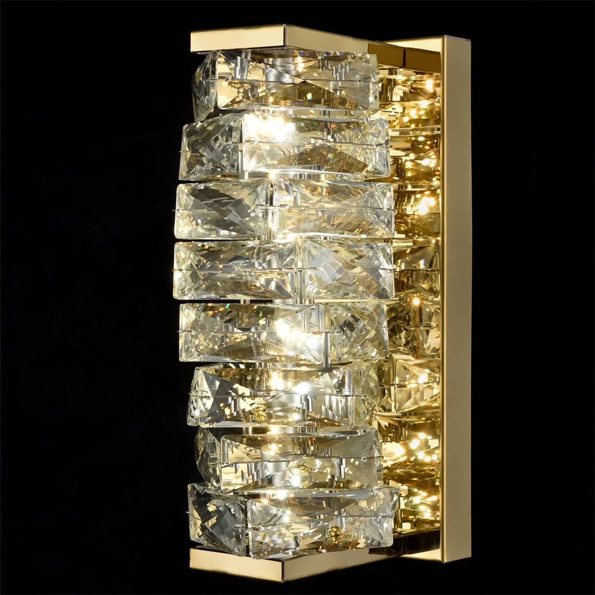 Modern Stainless Steel Gold Crystal LED Wall Lights