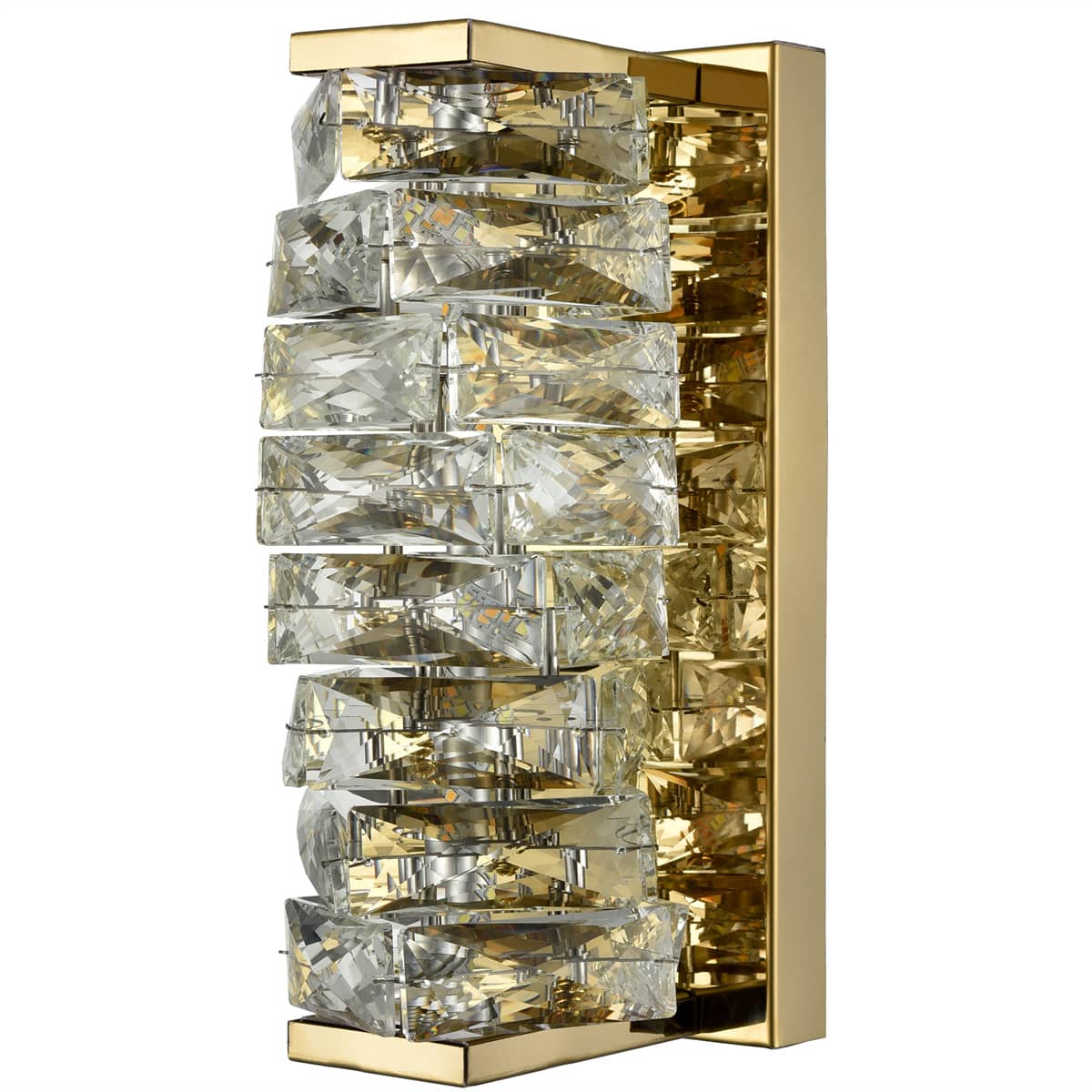Modern Stainless Steel Gold Crystal LED Wall Lights