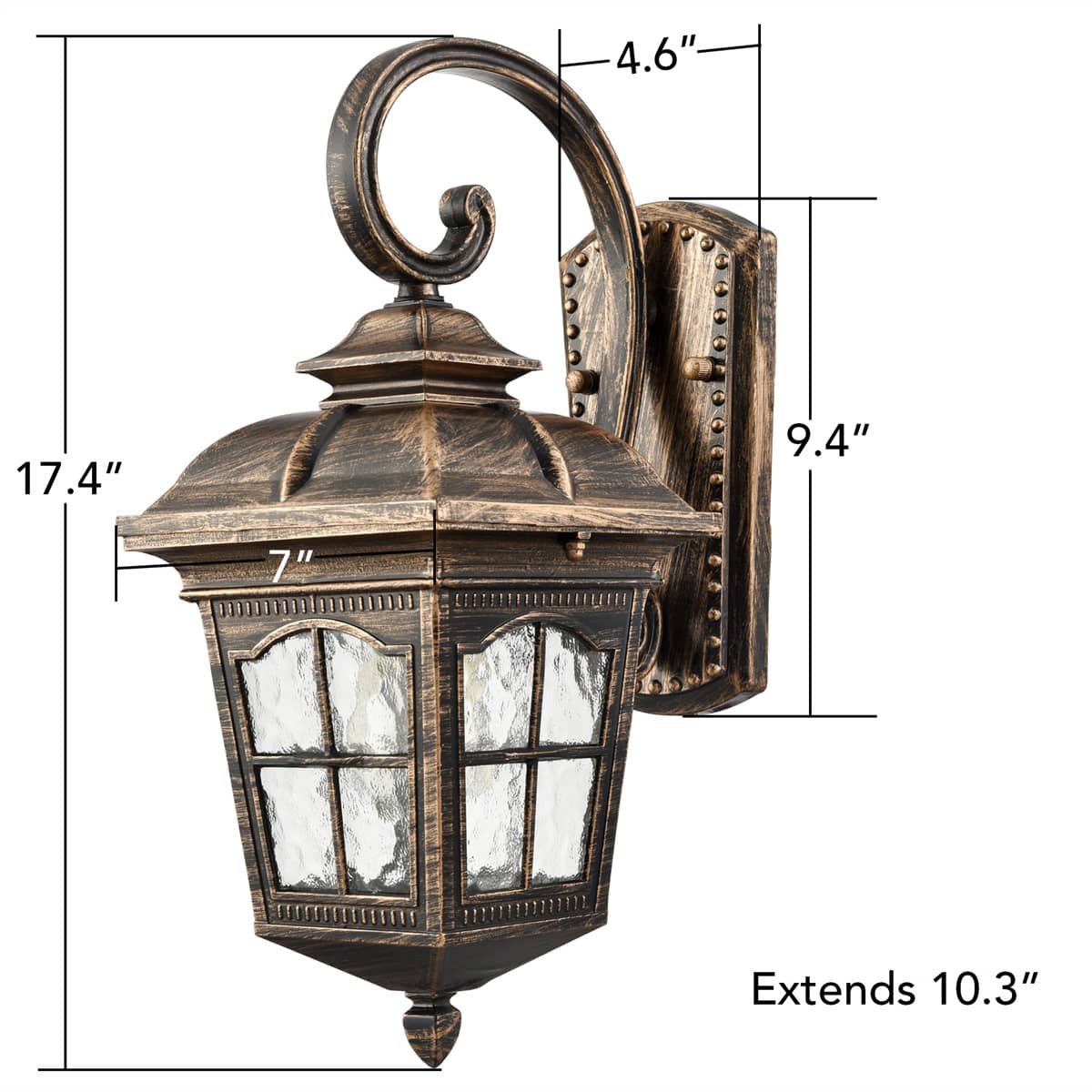 Outdoor Wall Lights Carriage Porch Lantern, Antique Brass