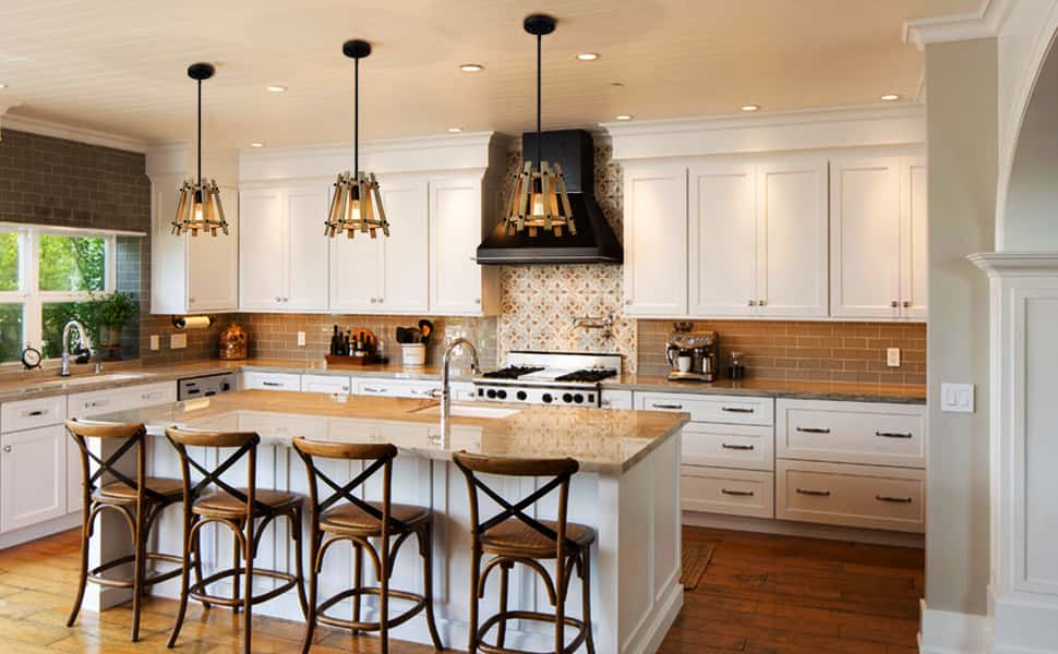 Farmhouse Wood Pendant Lighting for Kitchen Island | Claxy