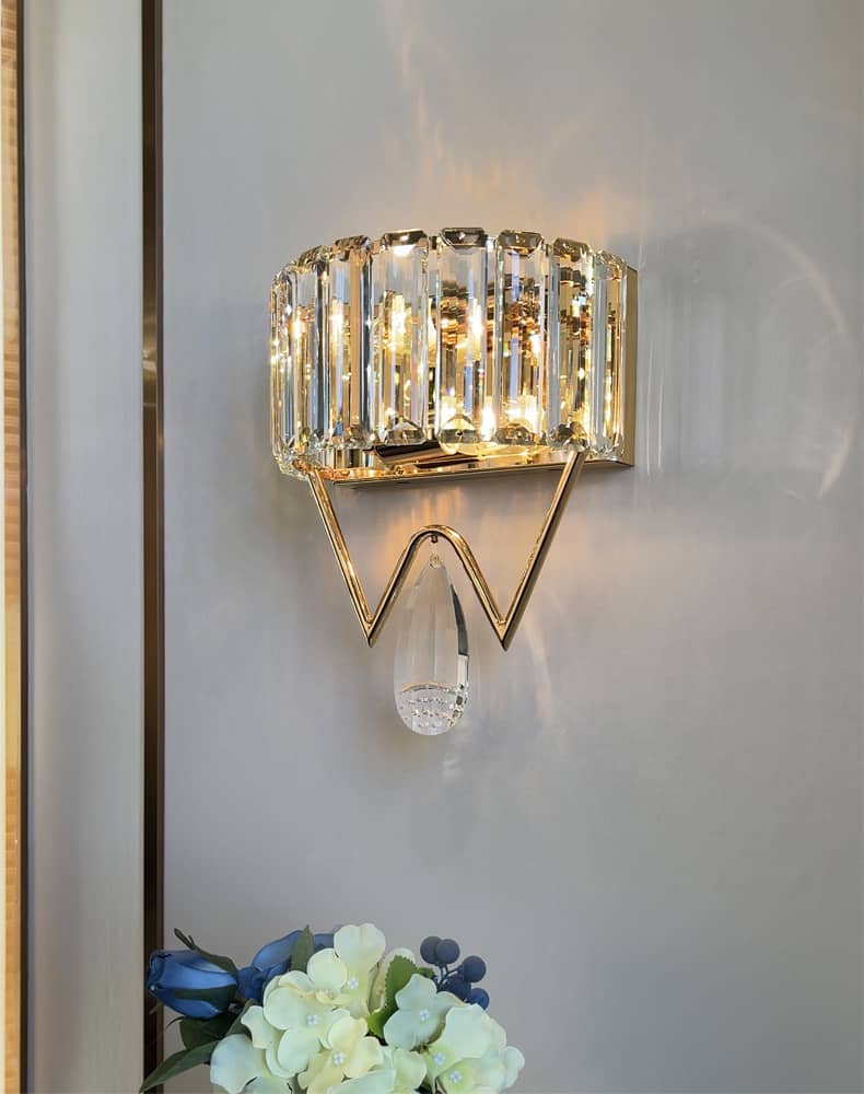 Gold crystal Wall Sconce | Claxy