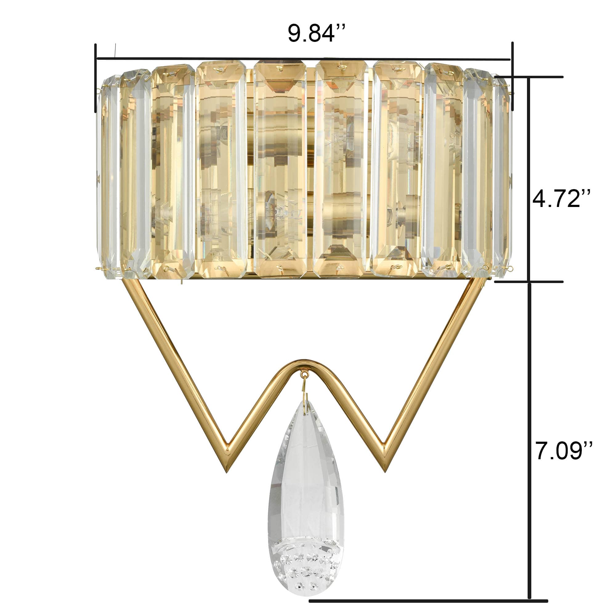 Gold crystal Wall Sconce | Claxy