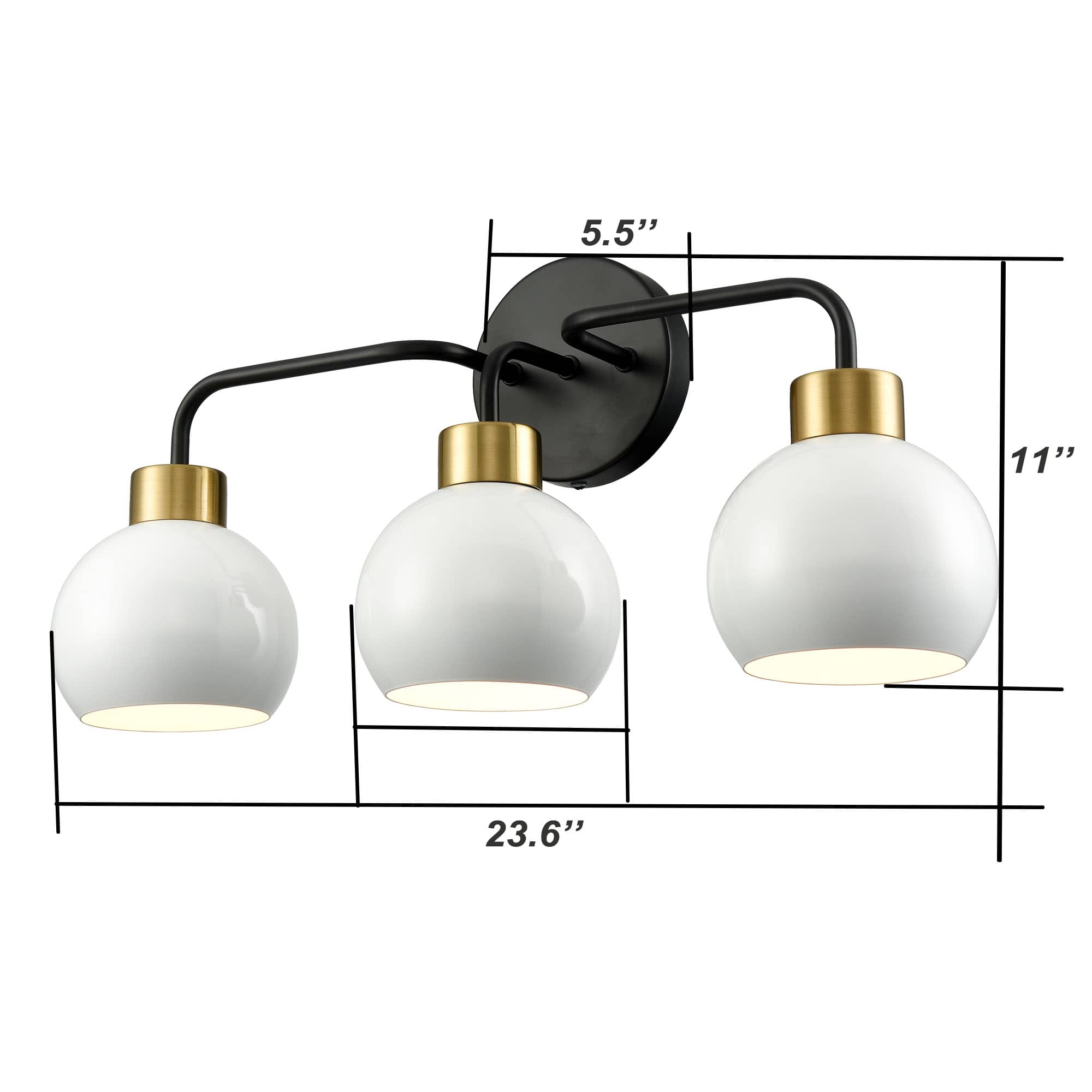White Wall Light Vanity Light 3-Light | Claxy Lighting