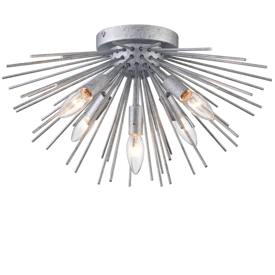 Farmhouse Sputnik Ceiling Light Chandelier Silver and Black