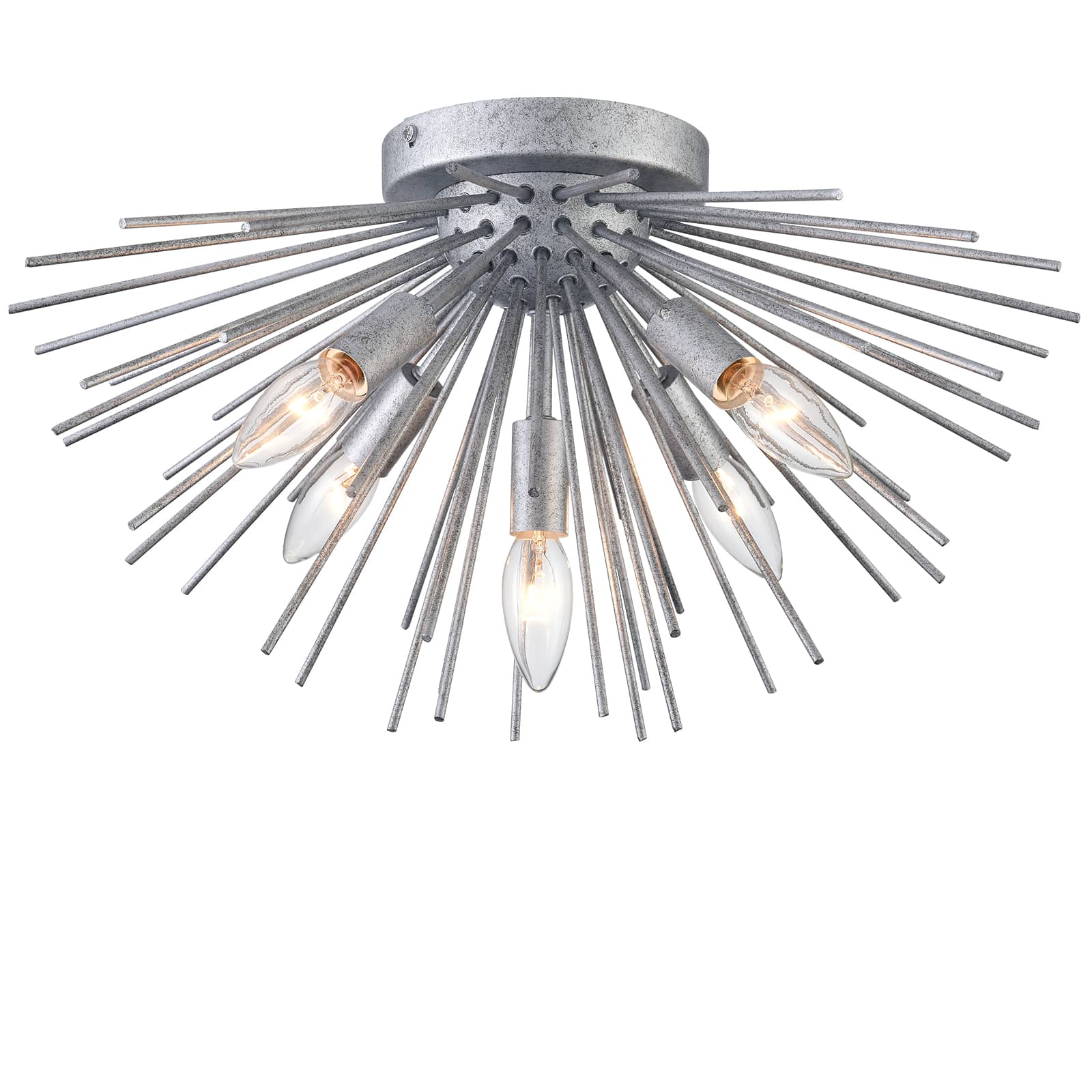 Farmhouse Sputnik Ceiling Light Chandelier Silver and Black