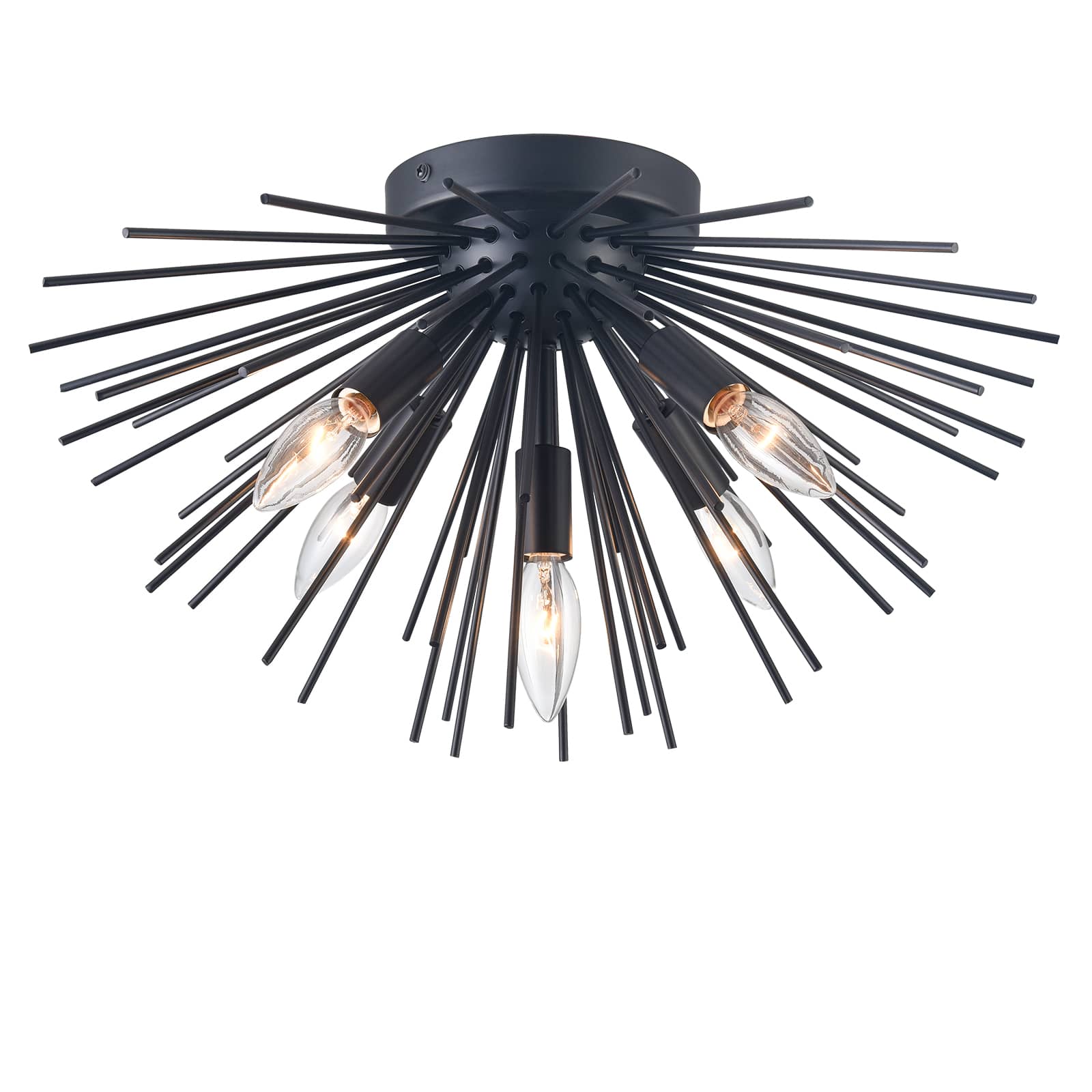 Mid Century Black Sputnik Ceiling Light Chandelier| Claxy