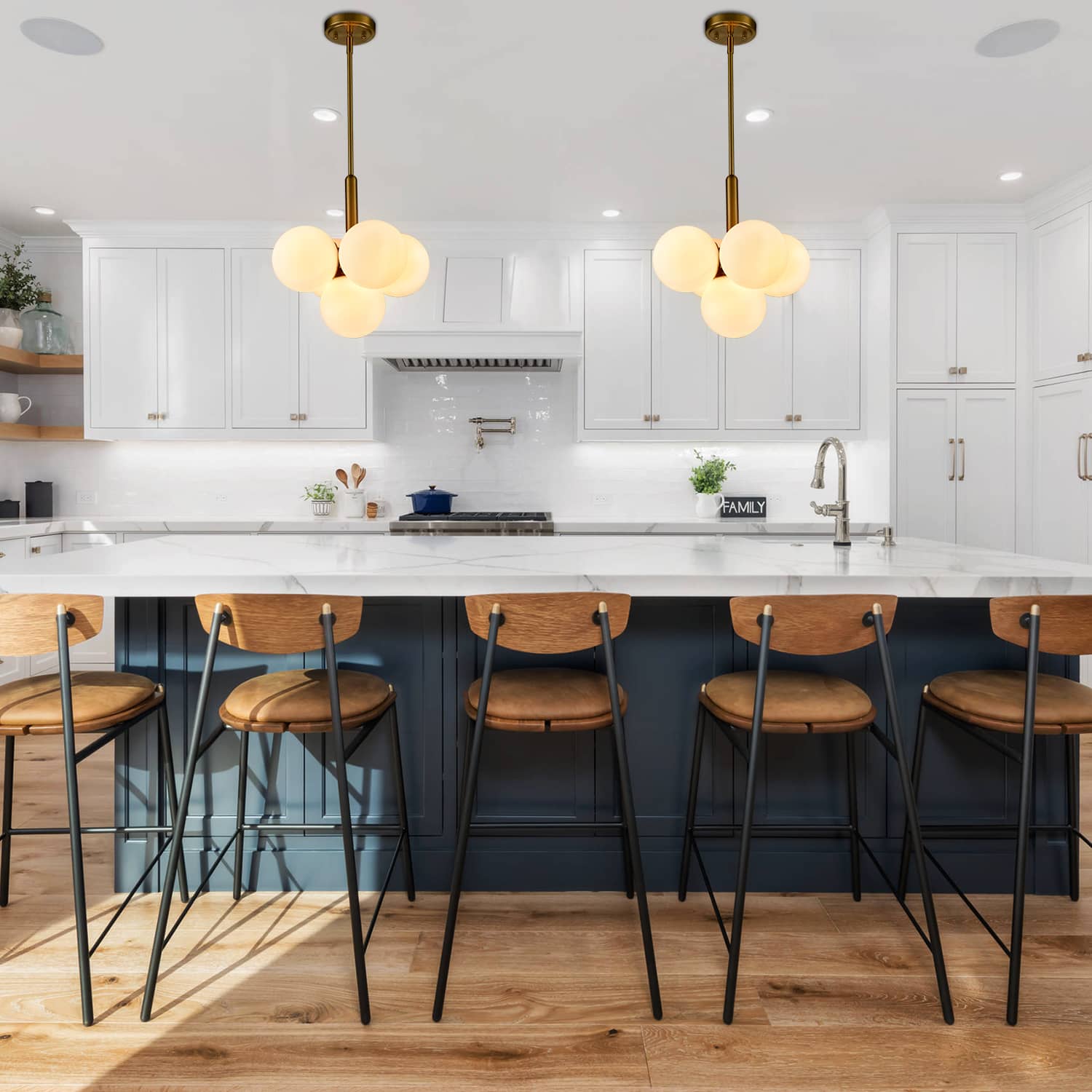 Kitchen Island Globe Gold Pendant Light | Claxy Lighting