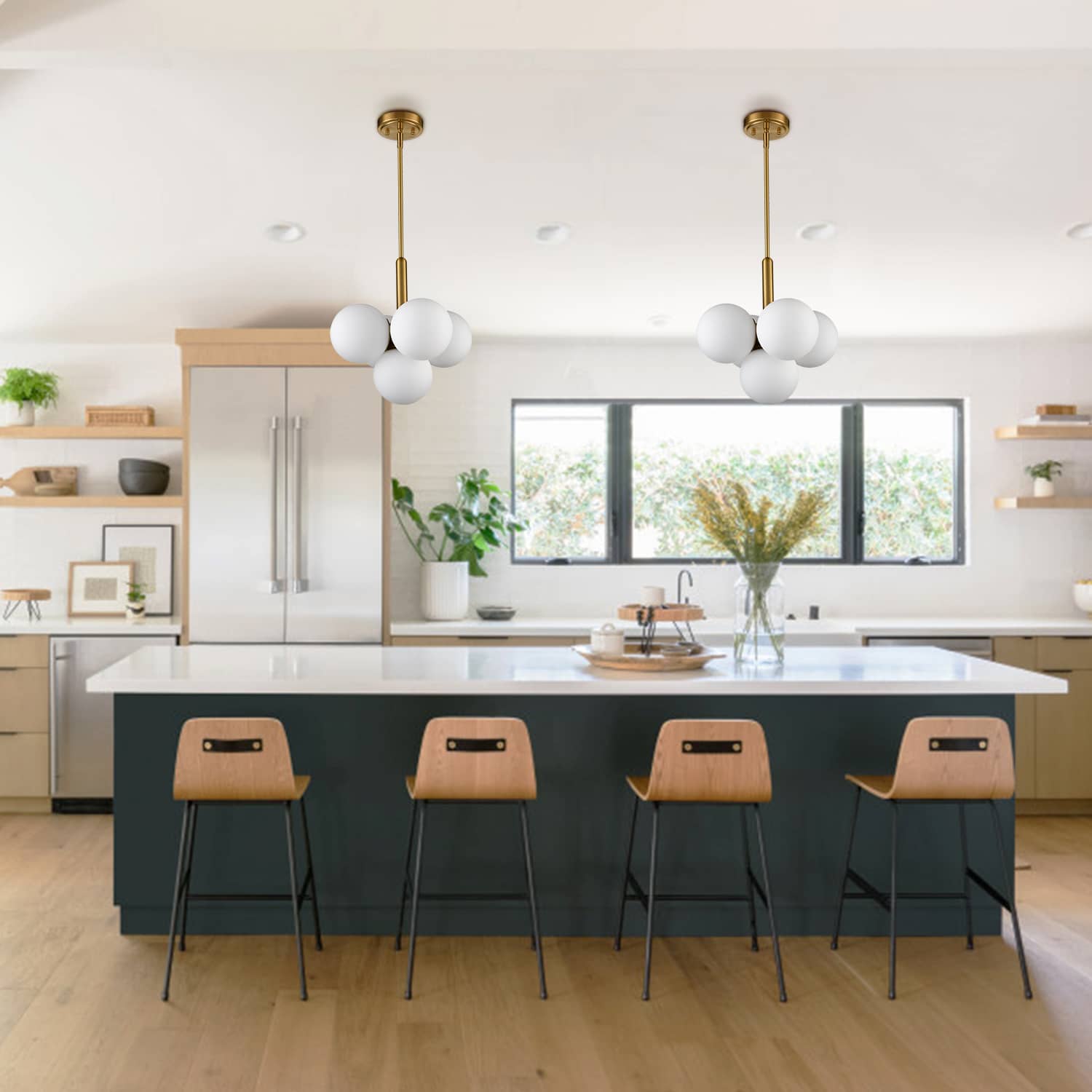 Kitchen Island Globe Gold Pendant Light | Claxy Lighting