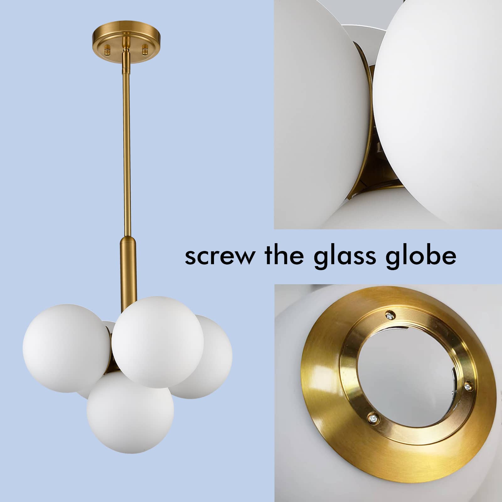Kitchen Island Globe Gold Pendant Light | Claxy Lighting
