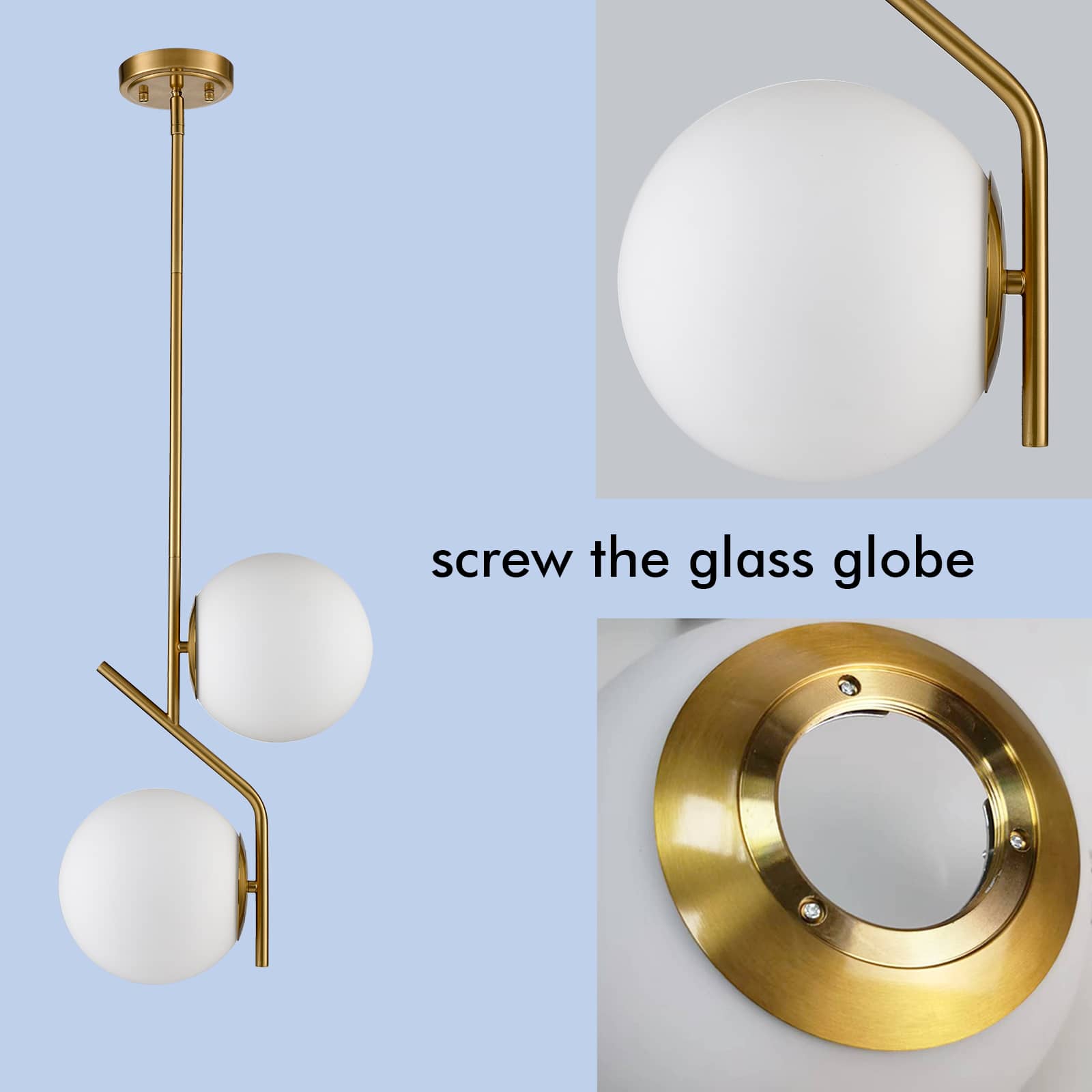 Kitchen Island Globe Gold Pendant Light | Claxy Lighting