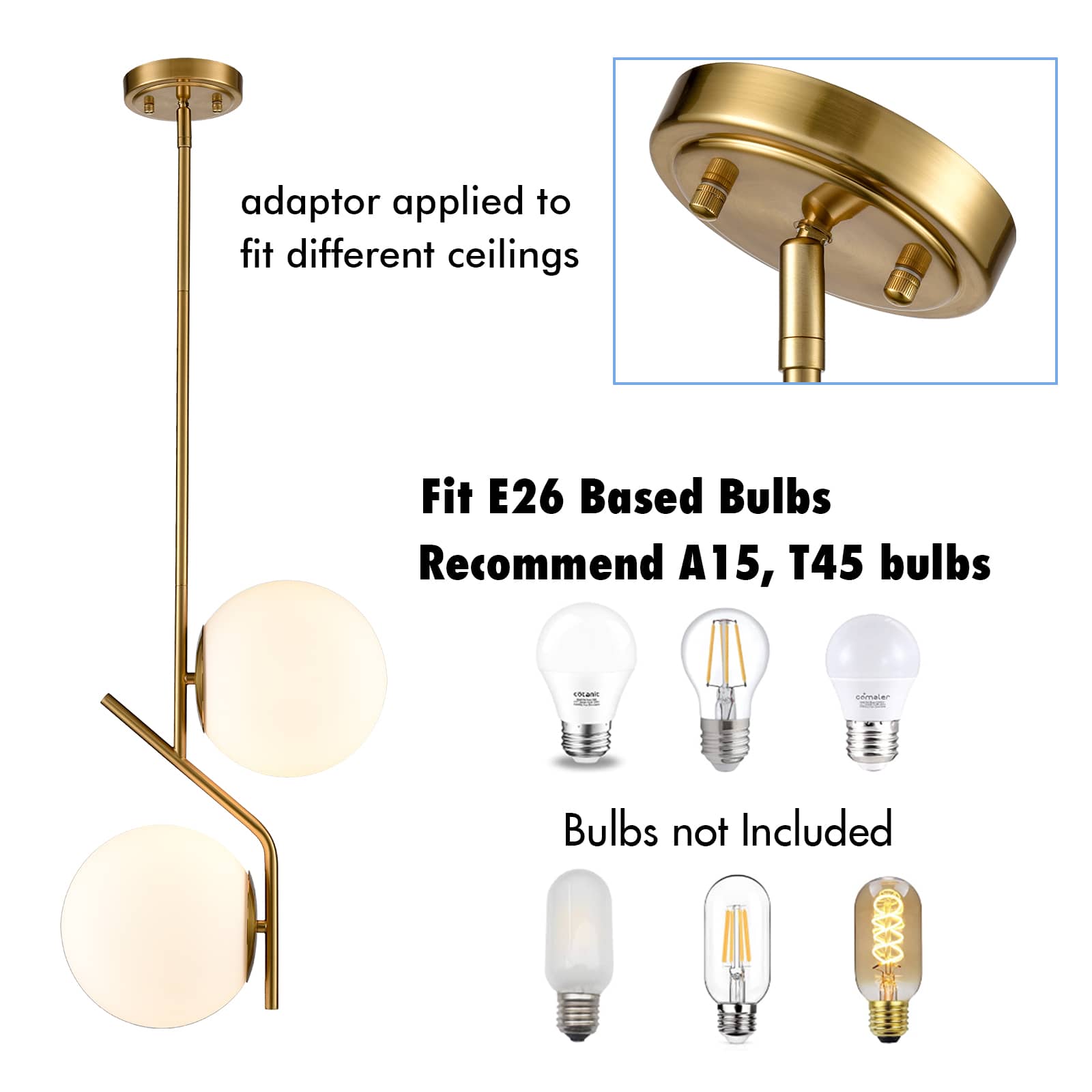 Kitchen Island Globe Gold Pendant Light | Claxy Lighting